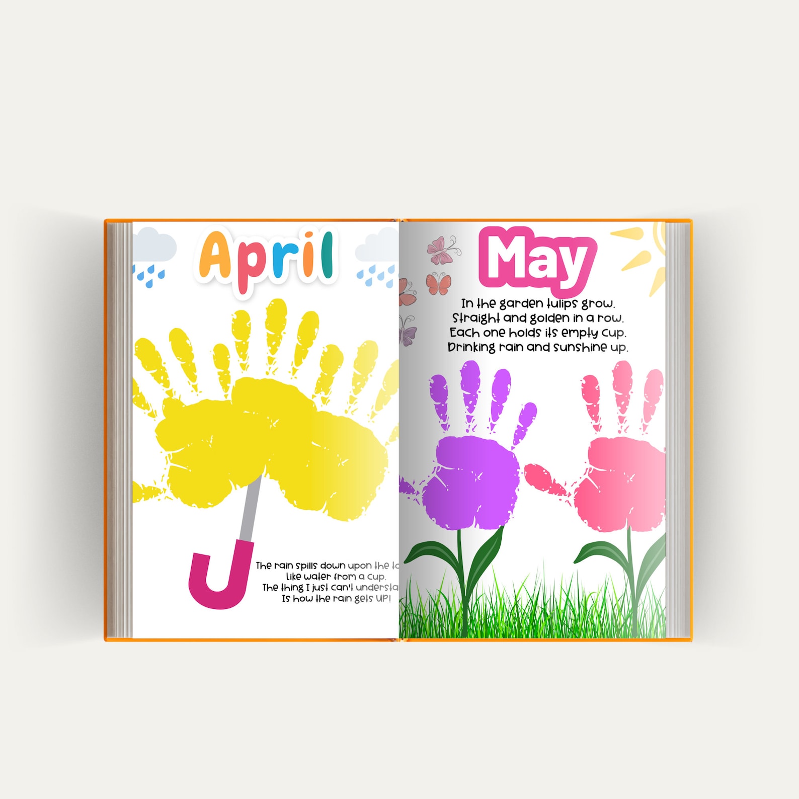 Handprint Memory Book Printable for Prek, Preschool Kindergarten 1st ...