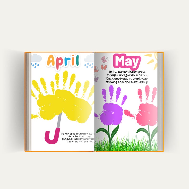 Handprint Memory Book Printable for Prek, Preschool Kindergarten 1st ...