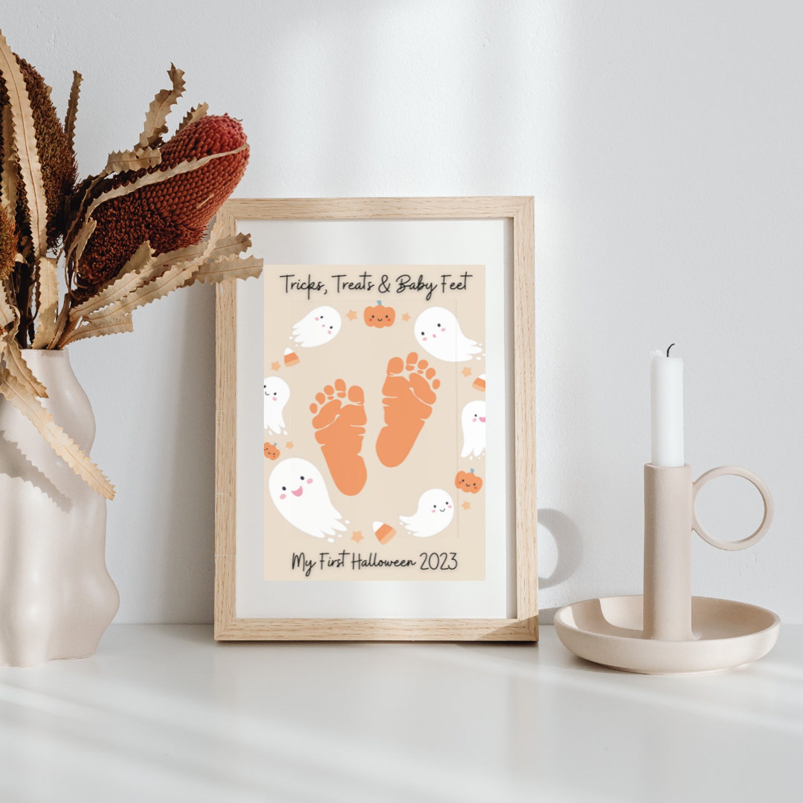 Baby's First 1st Halloween Footprint Art Craft, PRINTABLE | Cute ...