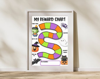 Halloween Printable Reward Chart for Behavior Kid Reading Chore Chart ...