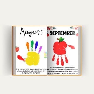 Handprint Memory Book Printable for Prek, Preschool Kindergarten 1st ...