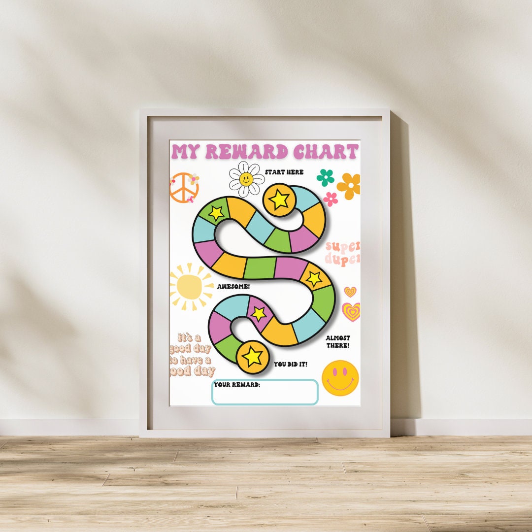 Kids Reward Sticker Chart- Retro - Etsy