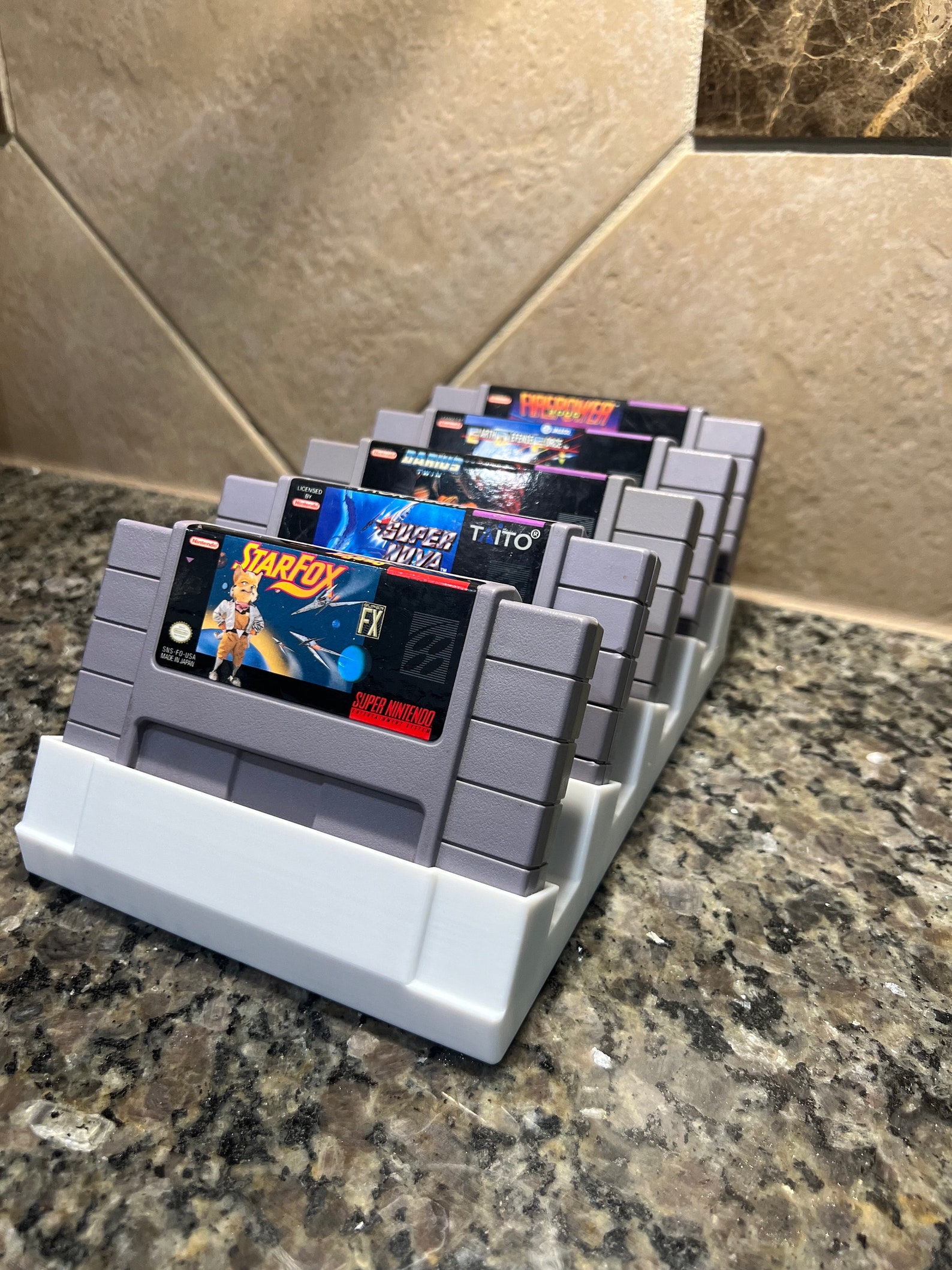SNES 5 Game Cartridge Display Super Nintendo Stand Holder Storage - Etsy