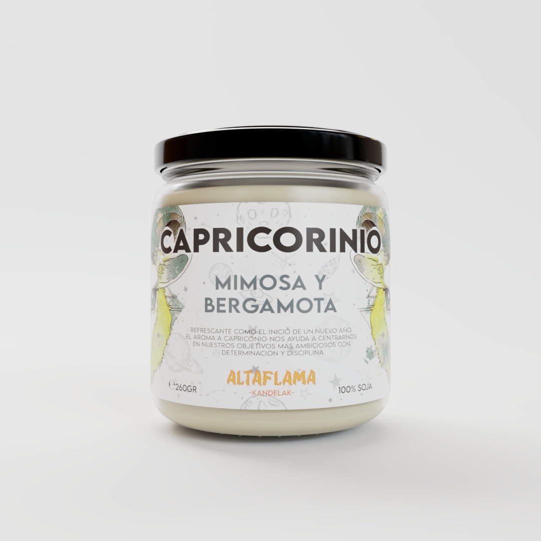 Capricorn Aromatic Candle. Mimosa and Bergamot. Handmade Artisan Candle ...