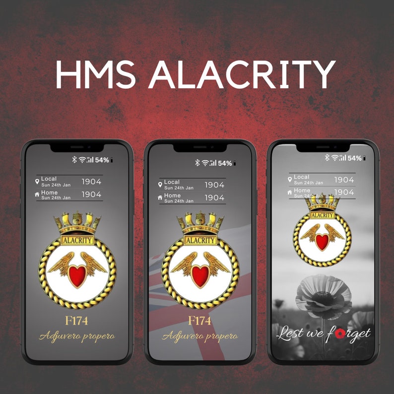 HMS ALACRITY RN Royal Navy Mobile Phone Wallpaper Veterans Gift Matelot ...