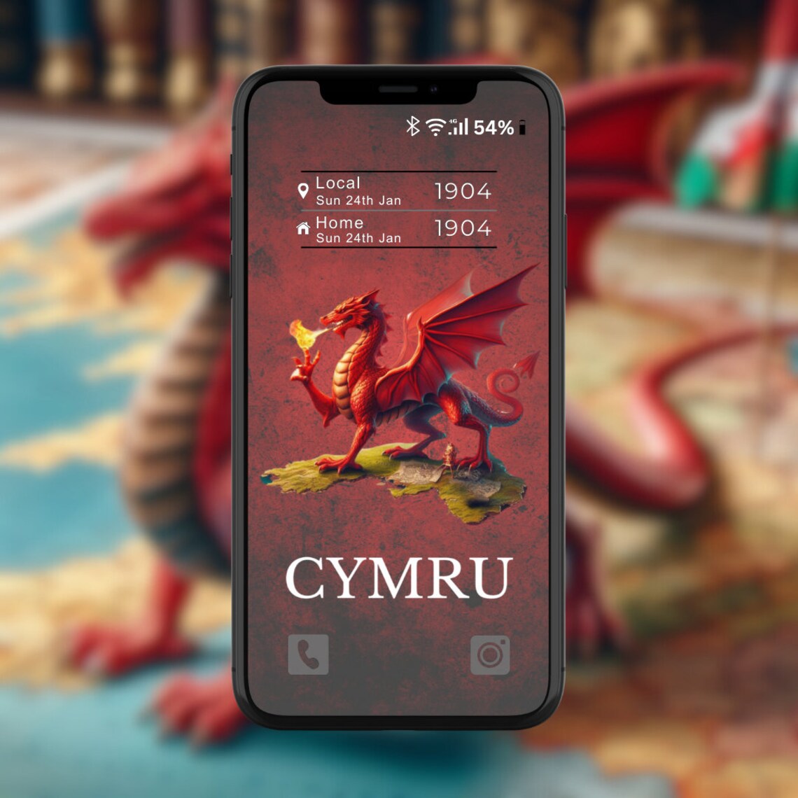 St. David's Day Phone Wallpaper: Welsh Dragon, Wales Colors - Digital ...
