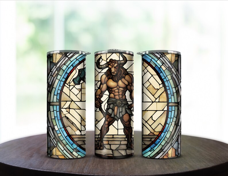 Minotaur Stained Glass Tumbler Greek Mythology, Monsters, Fairytale ...