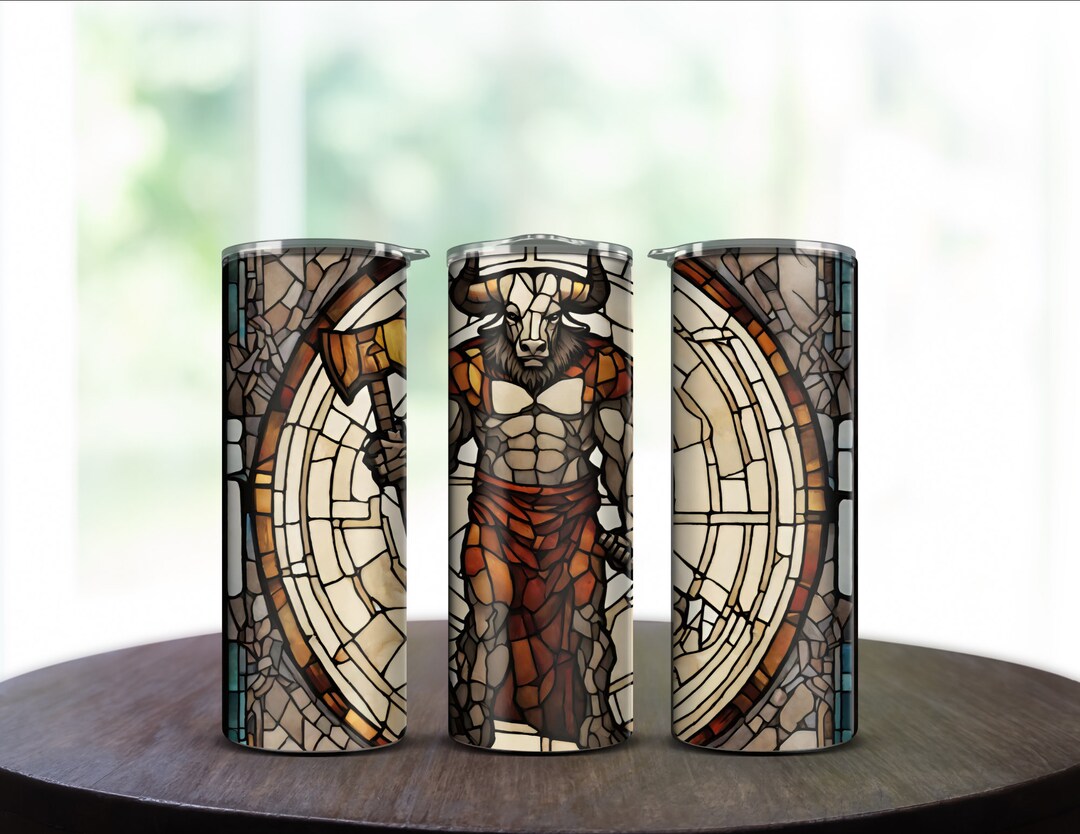 Minotaur Stained Glass Tumbler Greek Mythology, Monsters, Fairytale ...