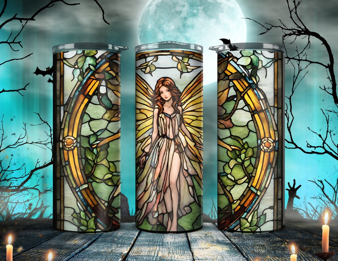 Fairies Stained Glass Creatures Stainless Steel Tumbler-pixie, Fae ...