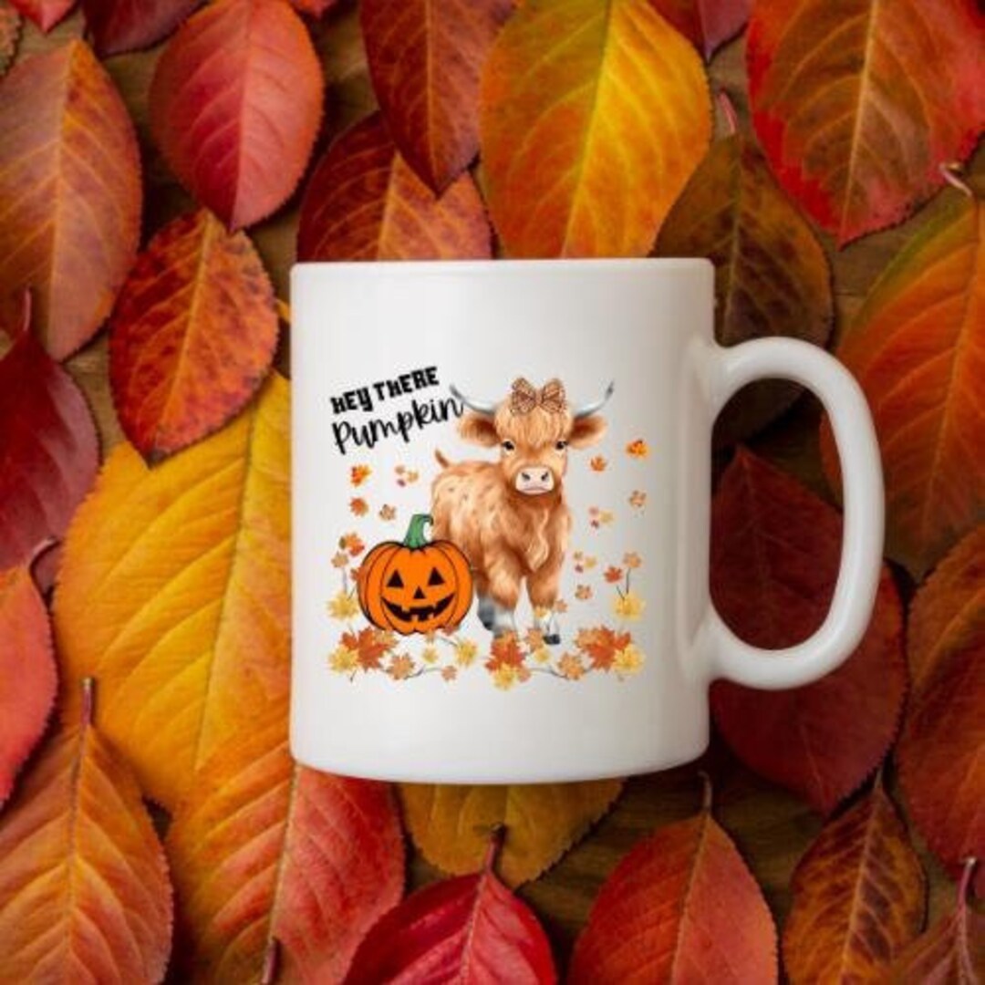 Highland Cow Print Fall Sublimation, Digital Download Halloween Maple ...
