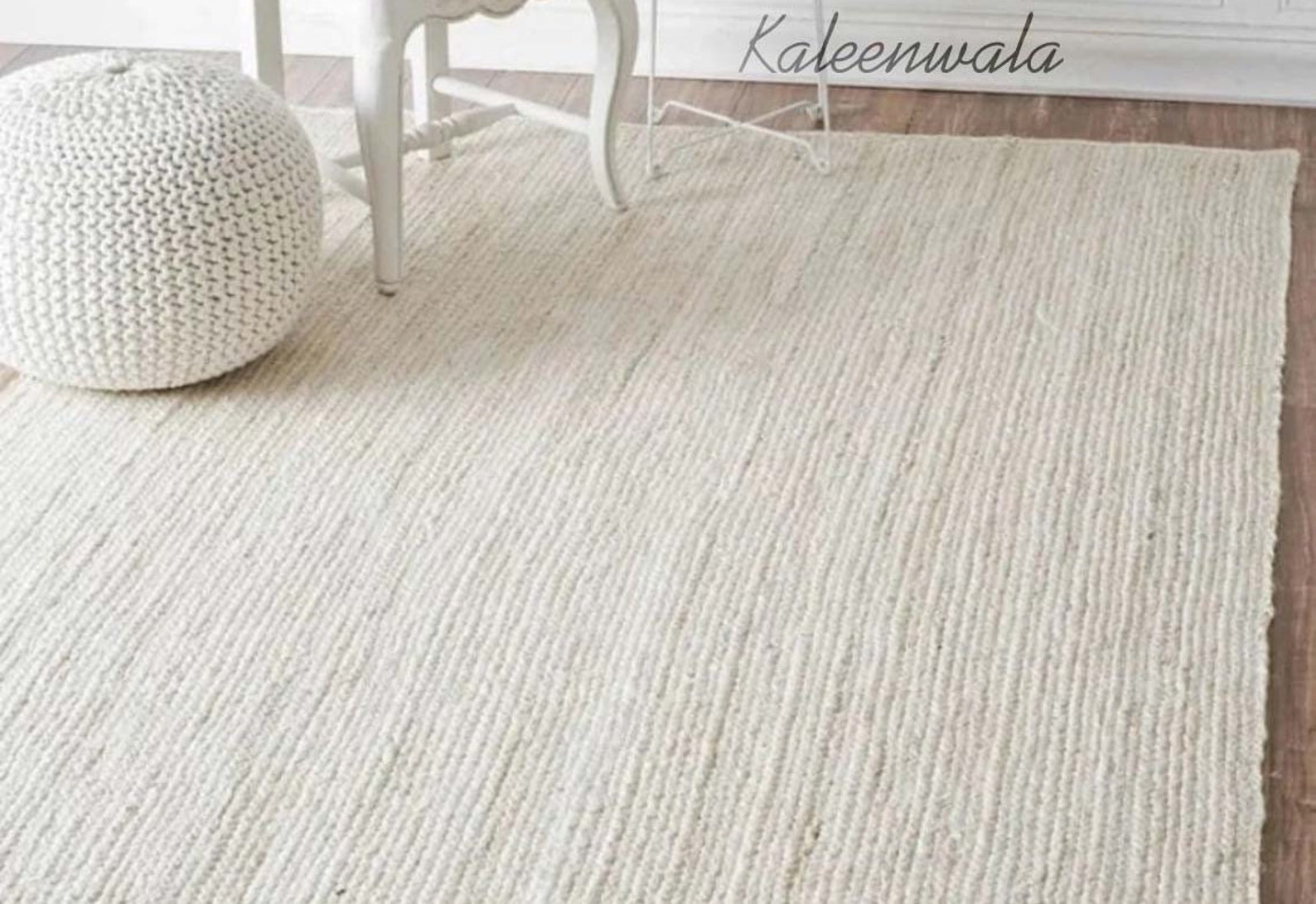 Custom Natural White Boho Jute Rug off White Jute Area Rug Ivory Beige ...
