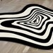 Irregular Line Rug Abstract Black White Aesthetic Custom Area Rug for ...