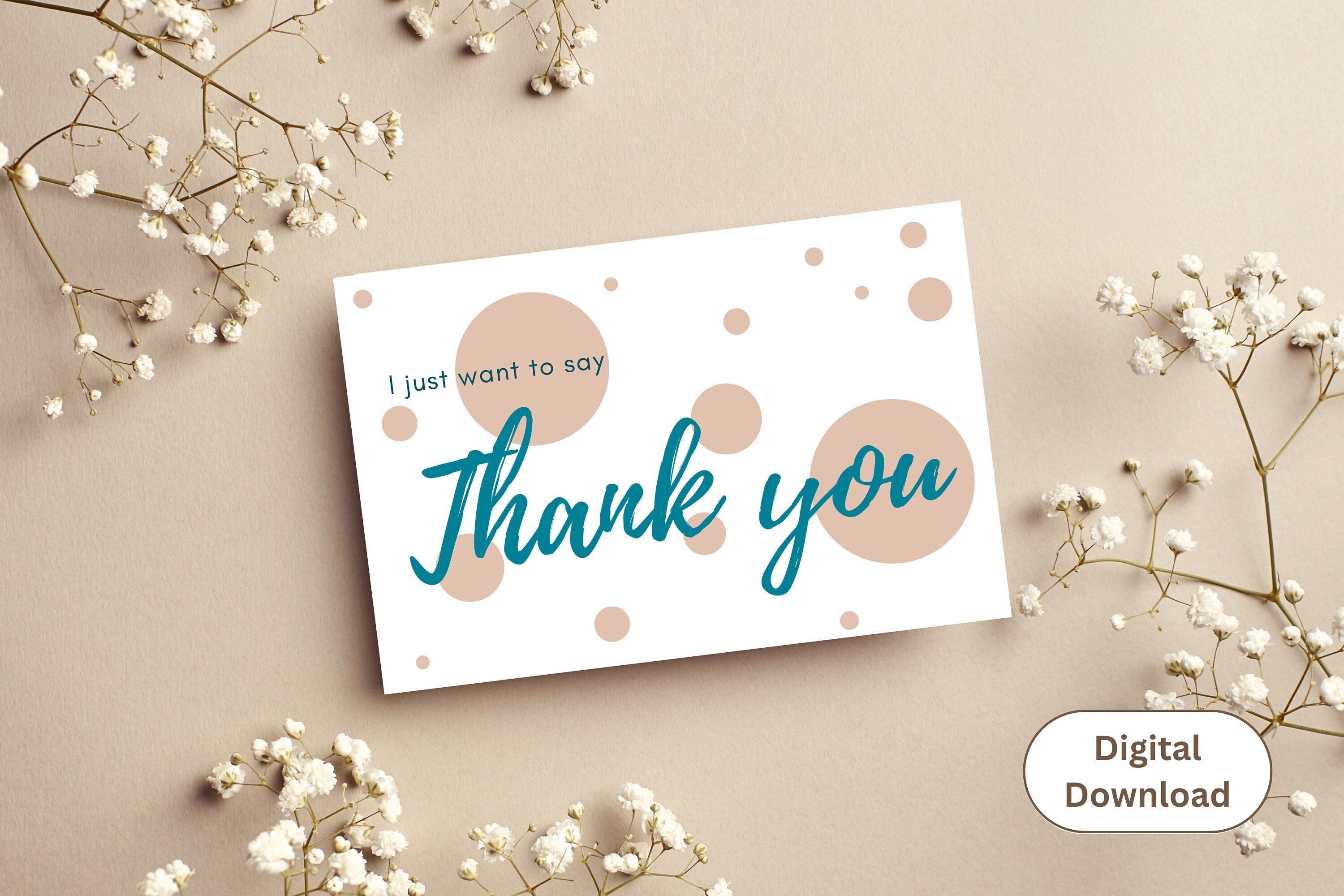 Polka Dot Thank You Card - Etsy