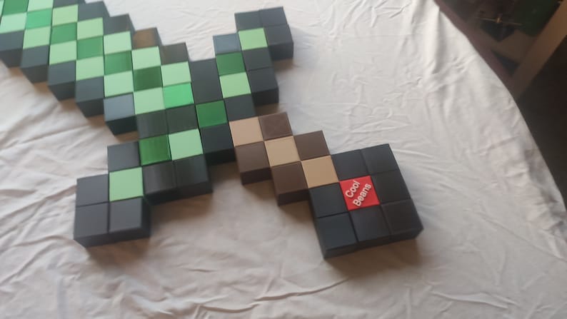 Minecraft Style Diamond Sword, Lifesize, Decoration 3d Printed - Etsy