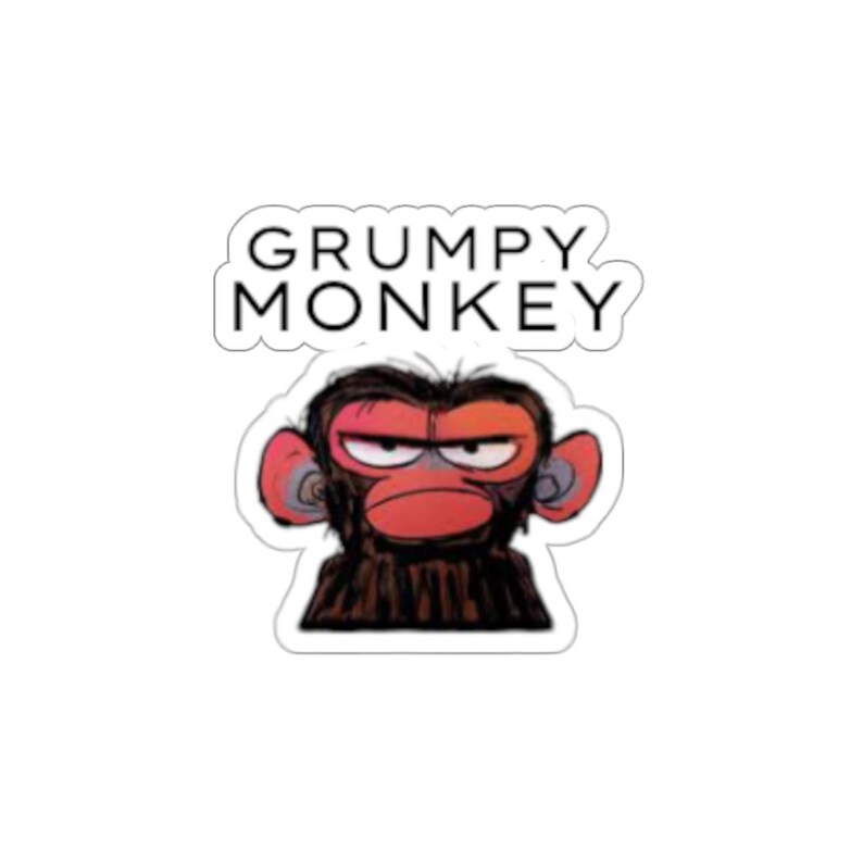 Grumpy Monkey Literature Childrens Book Kids Toddler Baby Sticker Funny ...