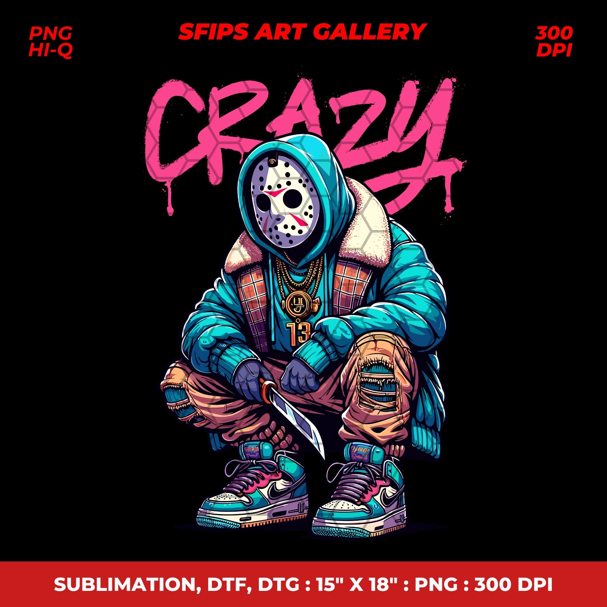 Gangster Jason PNG, Urban Trap Designs, Hiphop Tshirt Designs, Horror ...