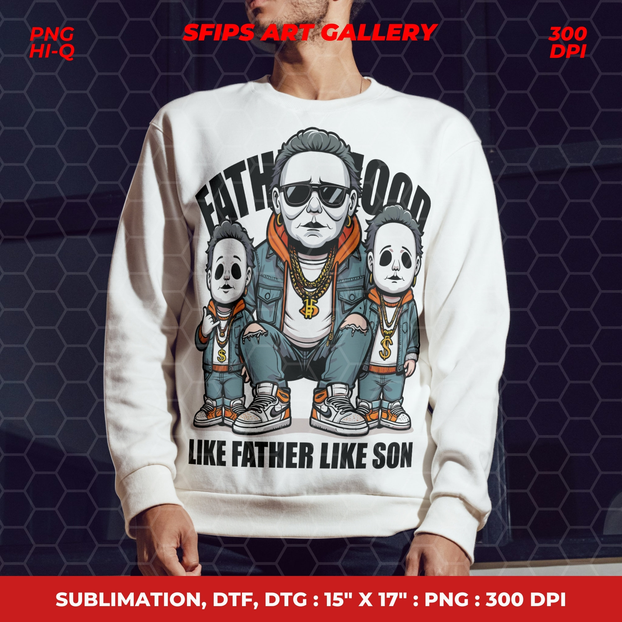 Horror Father Day PNG, Fatherhood PNG, Like Father Like Son PNG, Funny ...