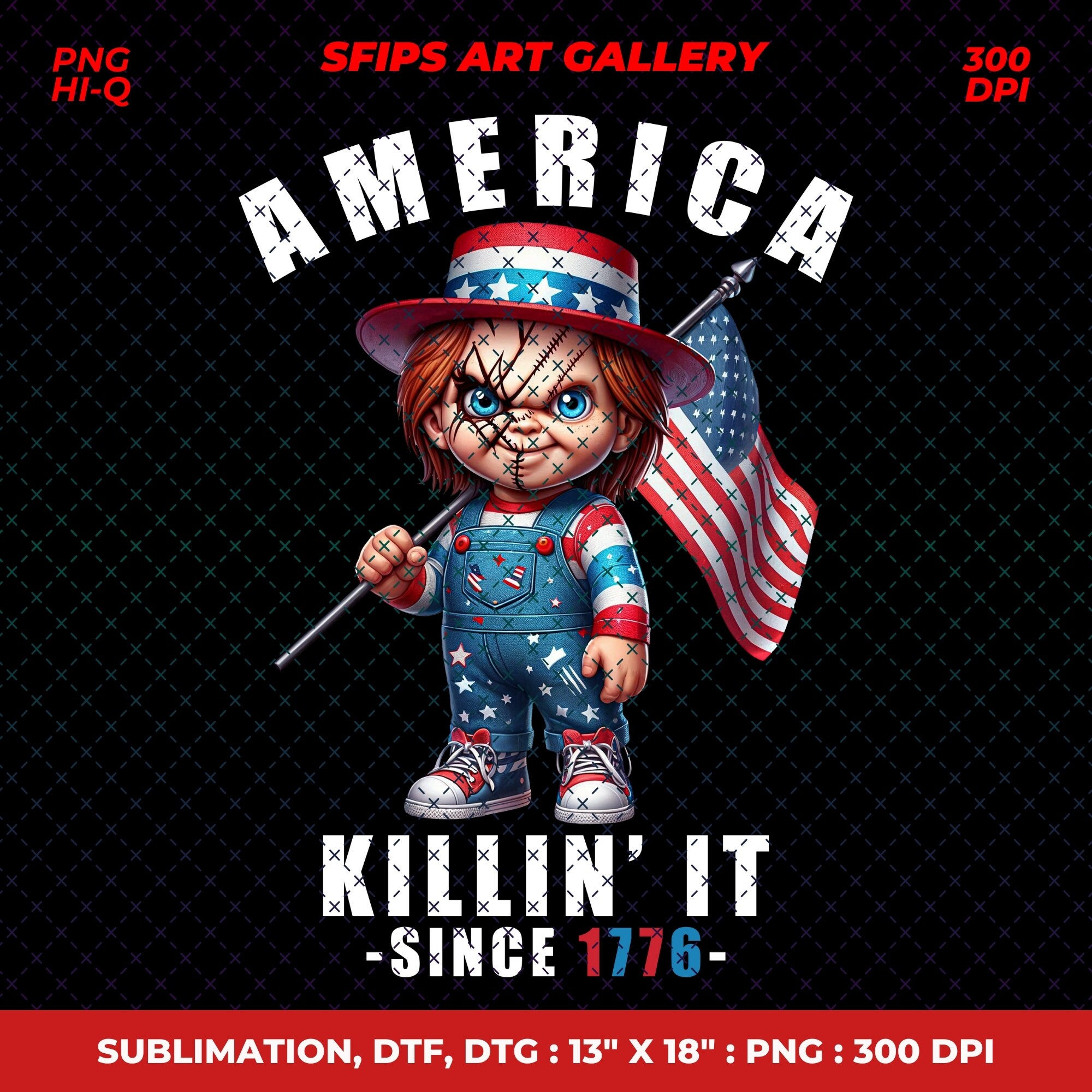 Horror 4th of July Png, Fourth of July Png, Killer Independence Day Png ...
