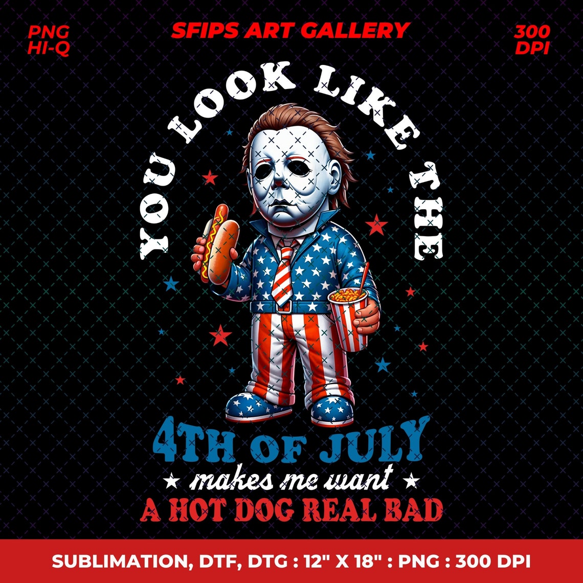 Horror 4th of July Png, Fourth of July Png, Myers Killer Independence ...