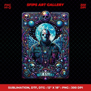 Jason the Killer Tarot Card PNG, Halloween Png, Horror Fan Art, Horror ...