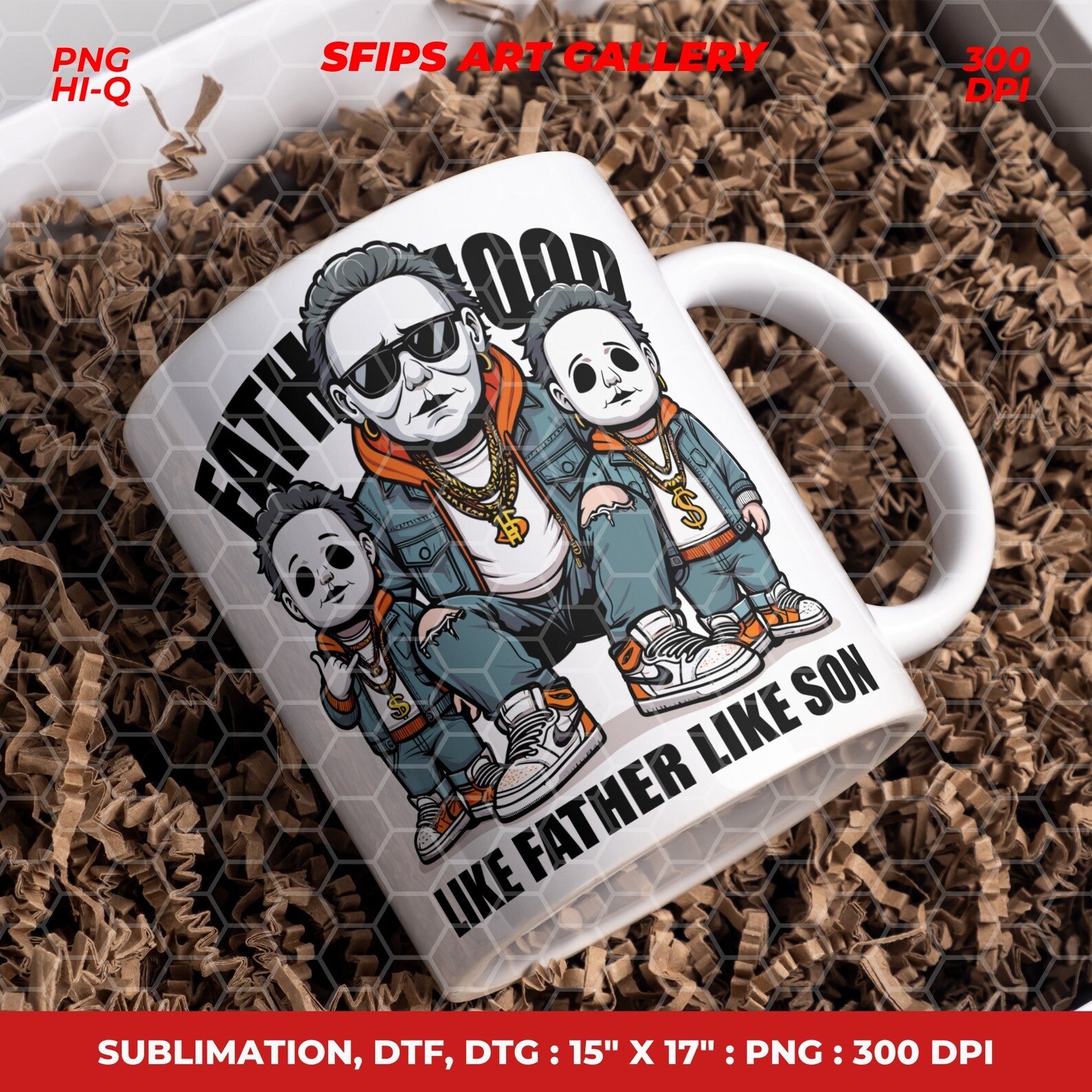 Horror Father Day PNG, Fatherhood PNG, Like Father Like Son PNG, Funny ...