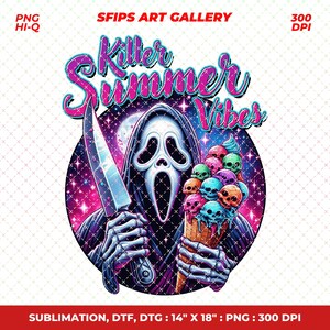 Killer Summer Vibes PNG, Summer Horror Png, Horror Fan Art, Horror ...