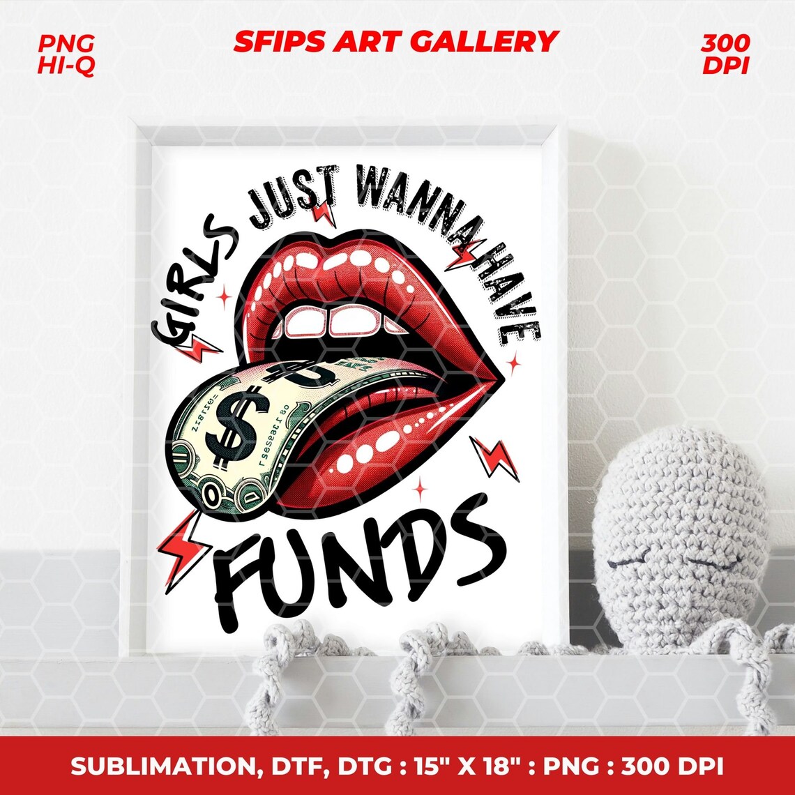 Girls Just Wanna Have Funds Png, Trendy Pnd, Sublimation Design ...