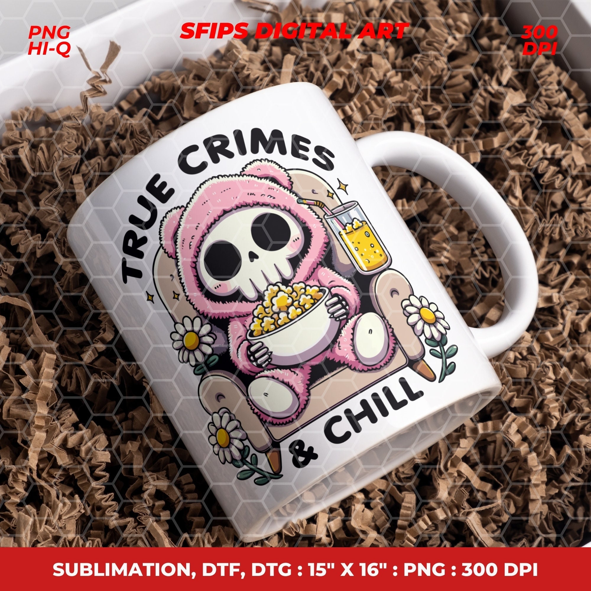 True Crimes & Chill PNG File, Cute Trendy Artsy Design for Graphic Tee ...