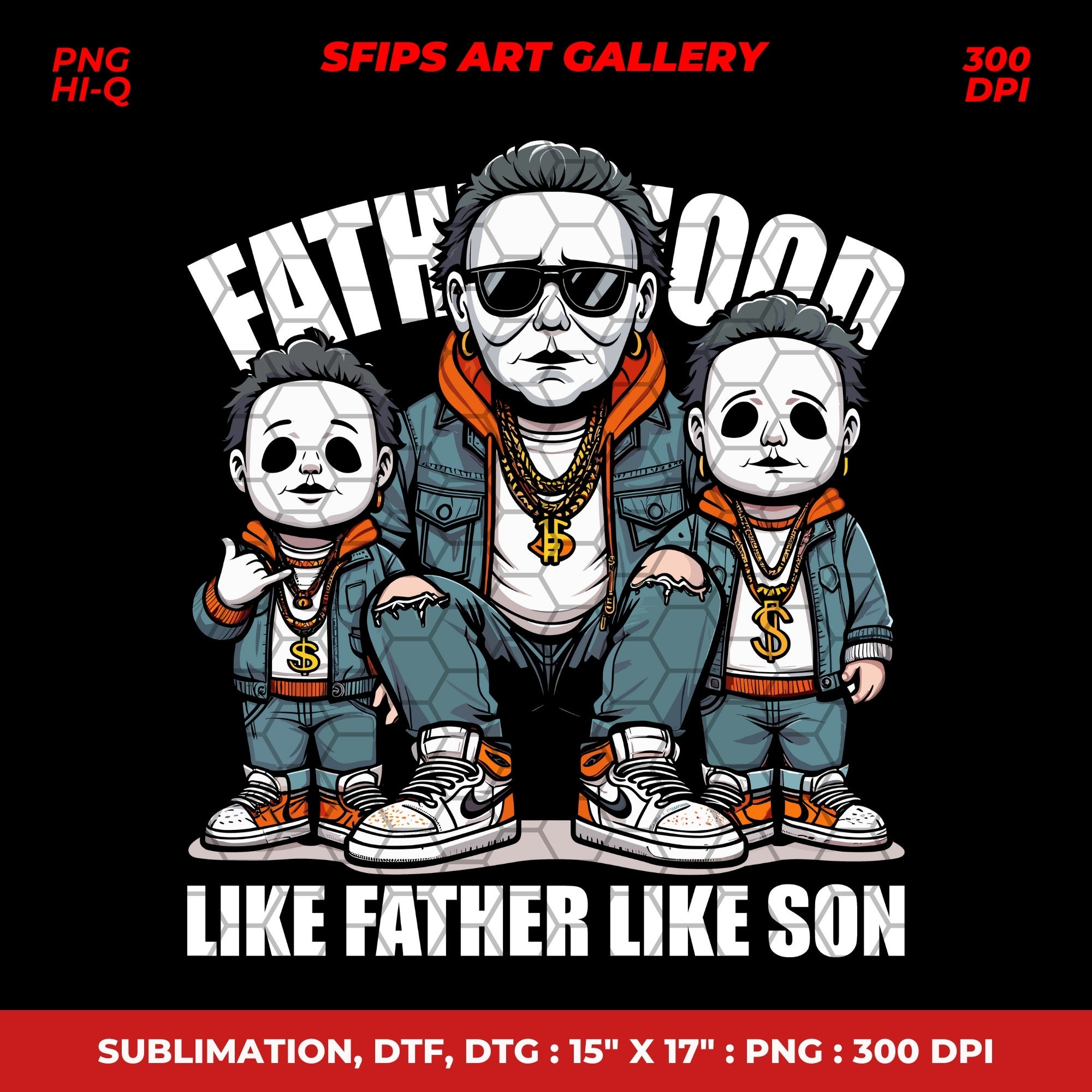 Horror Father Day PNG, Fatherhood PNG, Like Father Like Son PNG, Funny ...