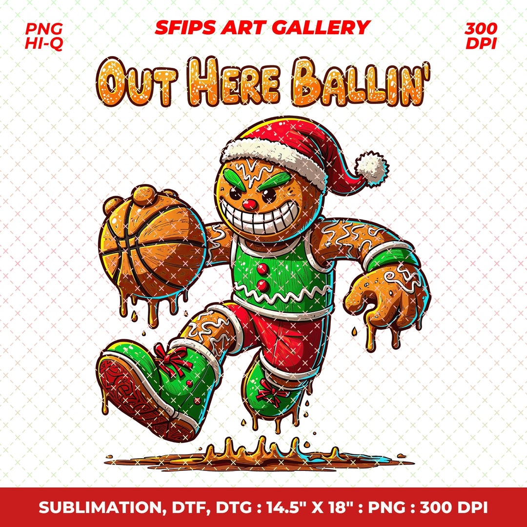 Gingerbread Basketball Png, Christmas Basketball Shirt Design ...