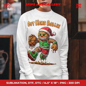 Gingerbread Basketball Png, Christmas Basketball Shirt Design ...