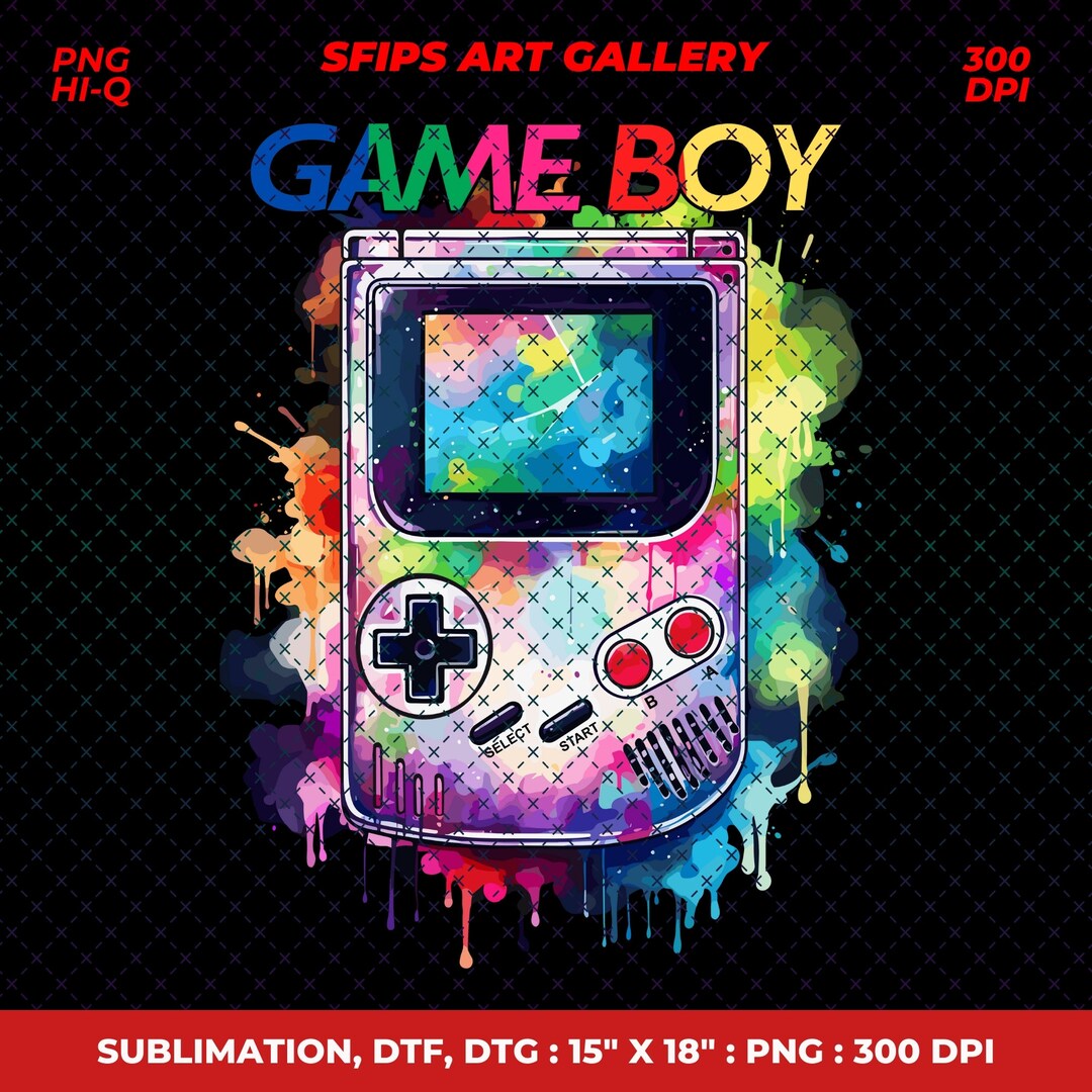 Game Boy PNG, Game Boy Tshirt Design, Game Boy Color, Digital File PNG ...