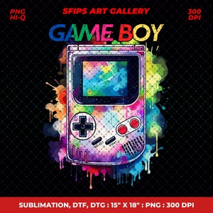 Game Boy PNG, Game Boy Tshirt Design, Game Boy Color, Digital File PNG ...
