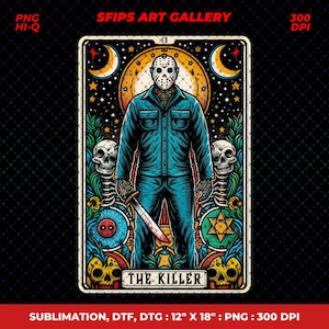 Jason the Killer Tarot Card PNG, Horror Fan Art, Horror Movie T-shirt ...