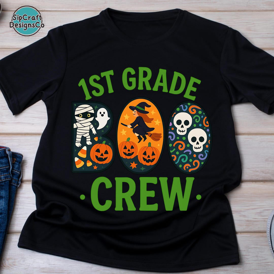 1st Class Boo Crew PNG: Halloween Schule Design (Digitaler Download ...