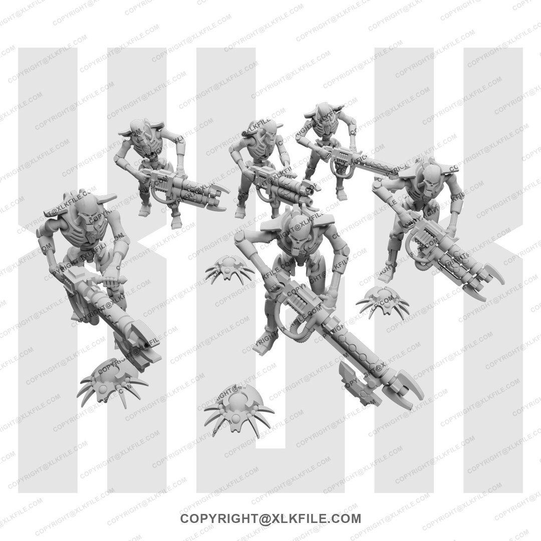 Necron Warriors 3D Printable STL Files in 40k Scale - Etsy
