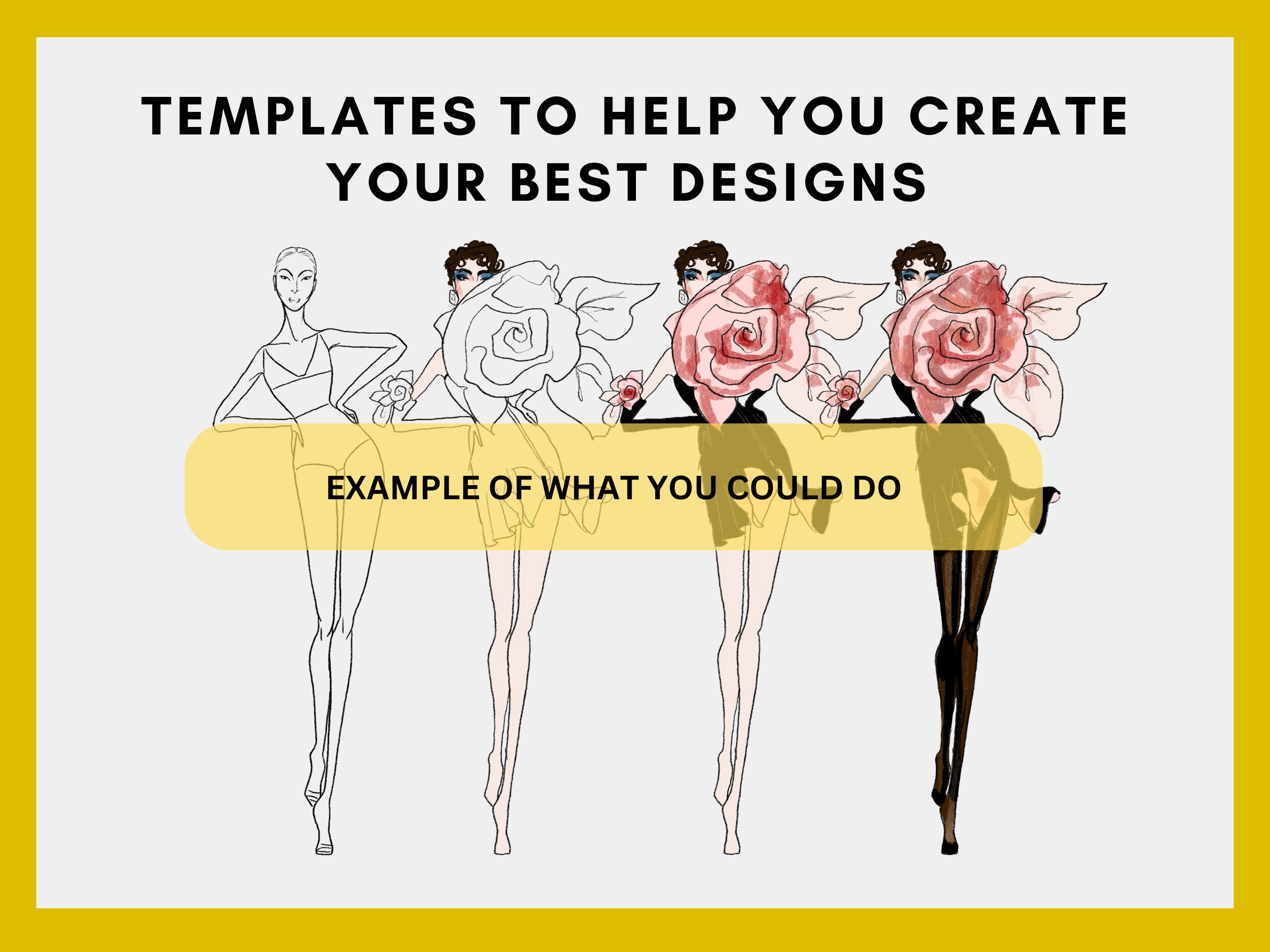 Fashion FIGURE Template Catwalk Model Croqui for Fashion Illustration ...