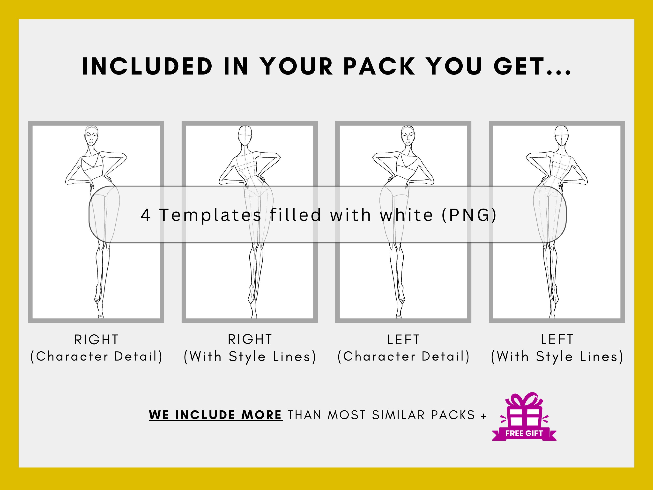 Fashion FIGURE Template Catwalk Model Croqui for Fashion Illustration ...