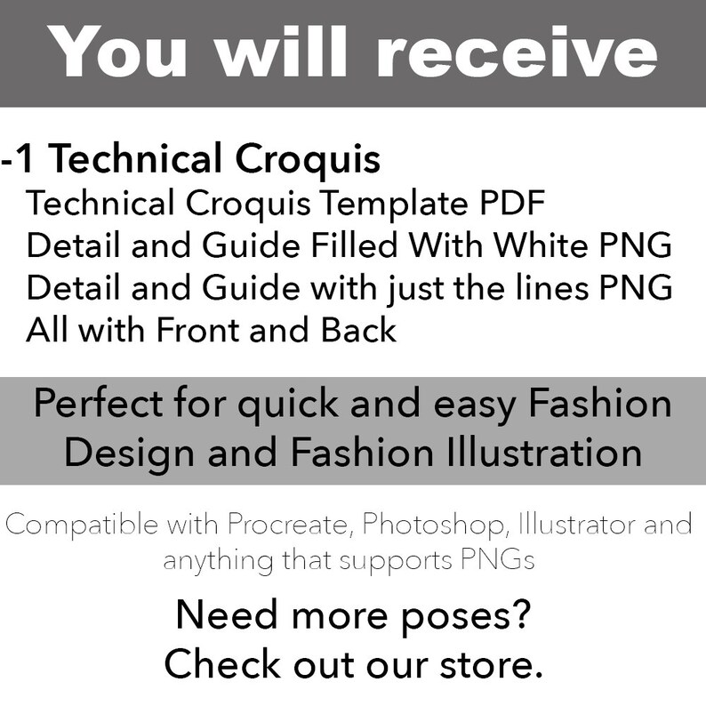 FASHION FIGURES Technical Croquis Instant Download and Printable ...
