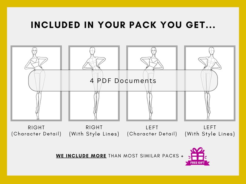 Fashion FIGURE Template Catwalk Model Croqui for Fashion Illustration ...