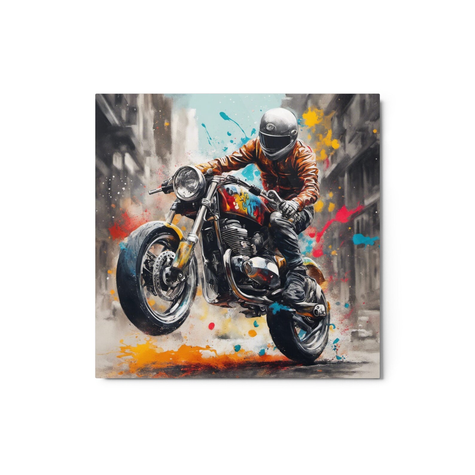 Cafe Racer Wheelie Wall Art Metal Print - Etsy