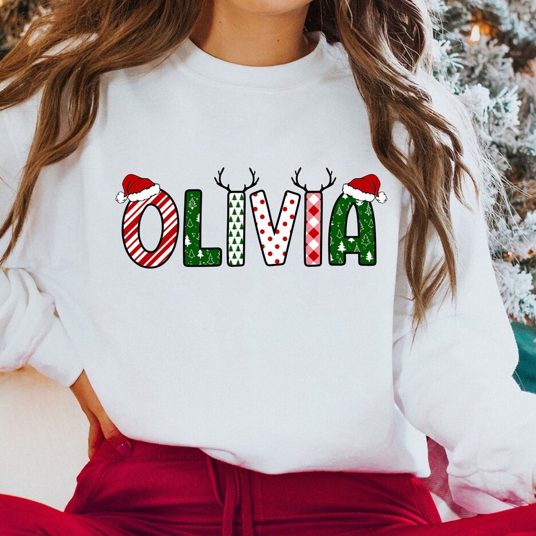 Personalized Christmas Sweatshirt Christmas Name Shirt - Etsy