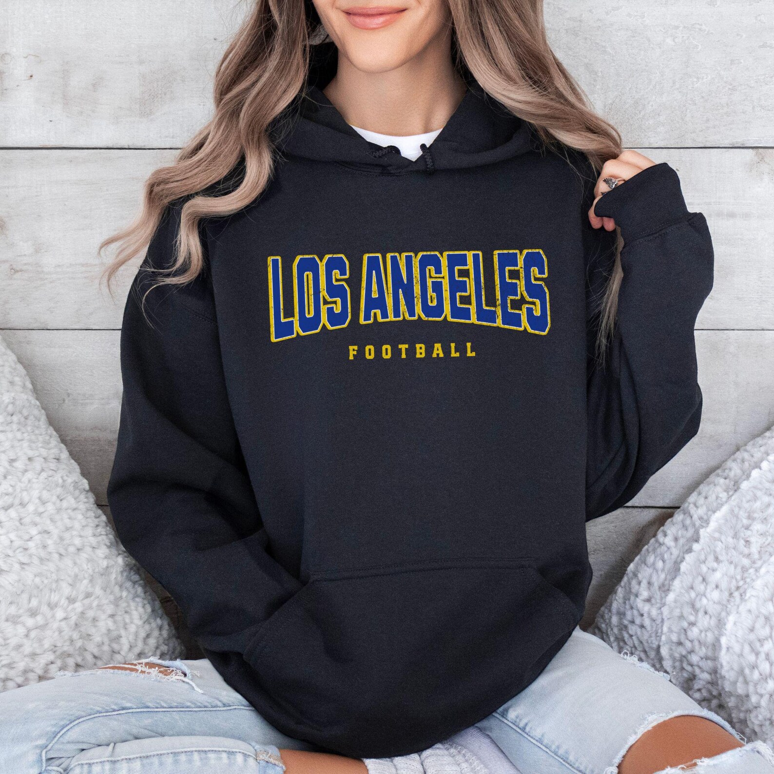 Vintage Ram Hoodie | Varsity Style Los Angeles Football Sweatshirt ...