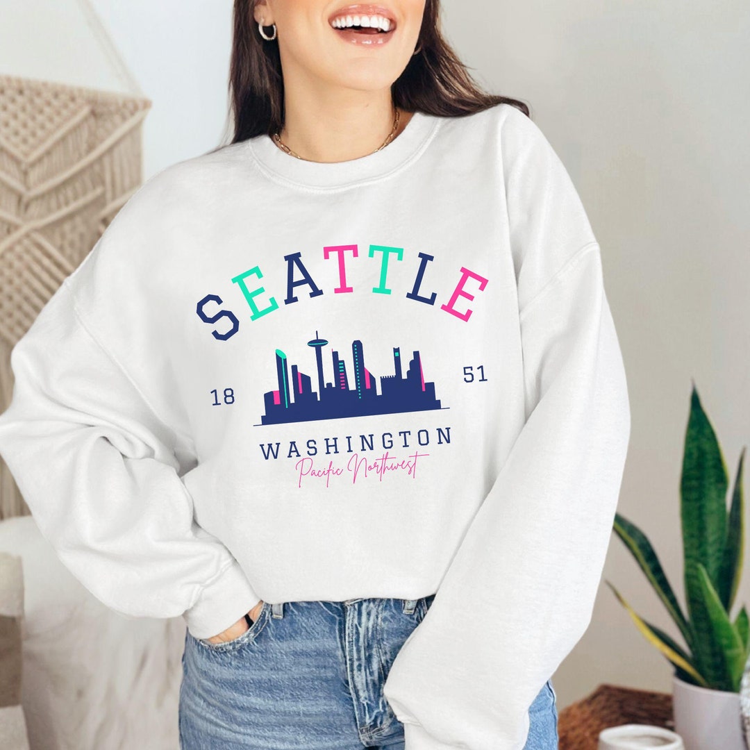 Seattle Skyline Sweatshirt | Iconic Seattle Crewneck | PNW Vacation ...