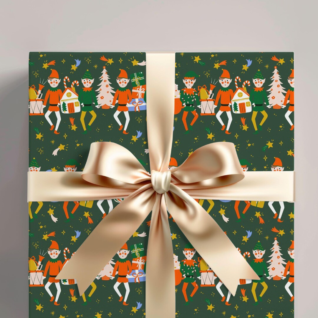 Christmas Wrap Paper Roll Vintage Christmas Gift Paper Enchanted ...