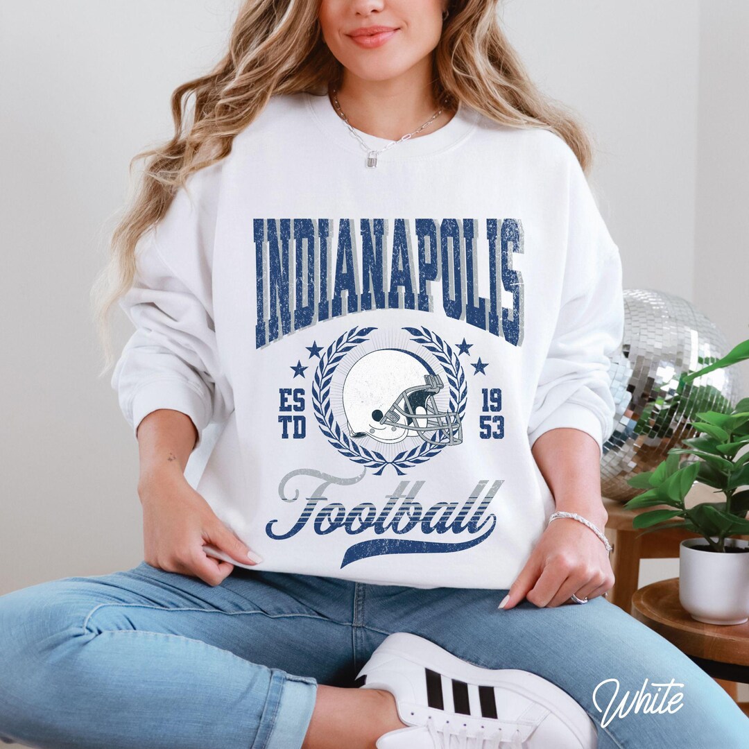 Retro Colts Football Fans Sweater Indianapolis Football Crewneck ...