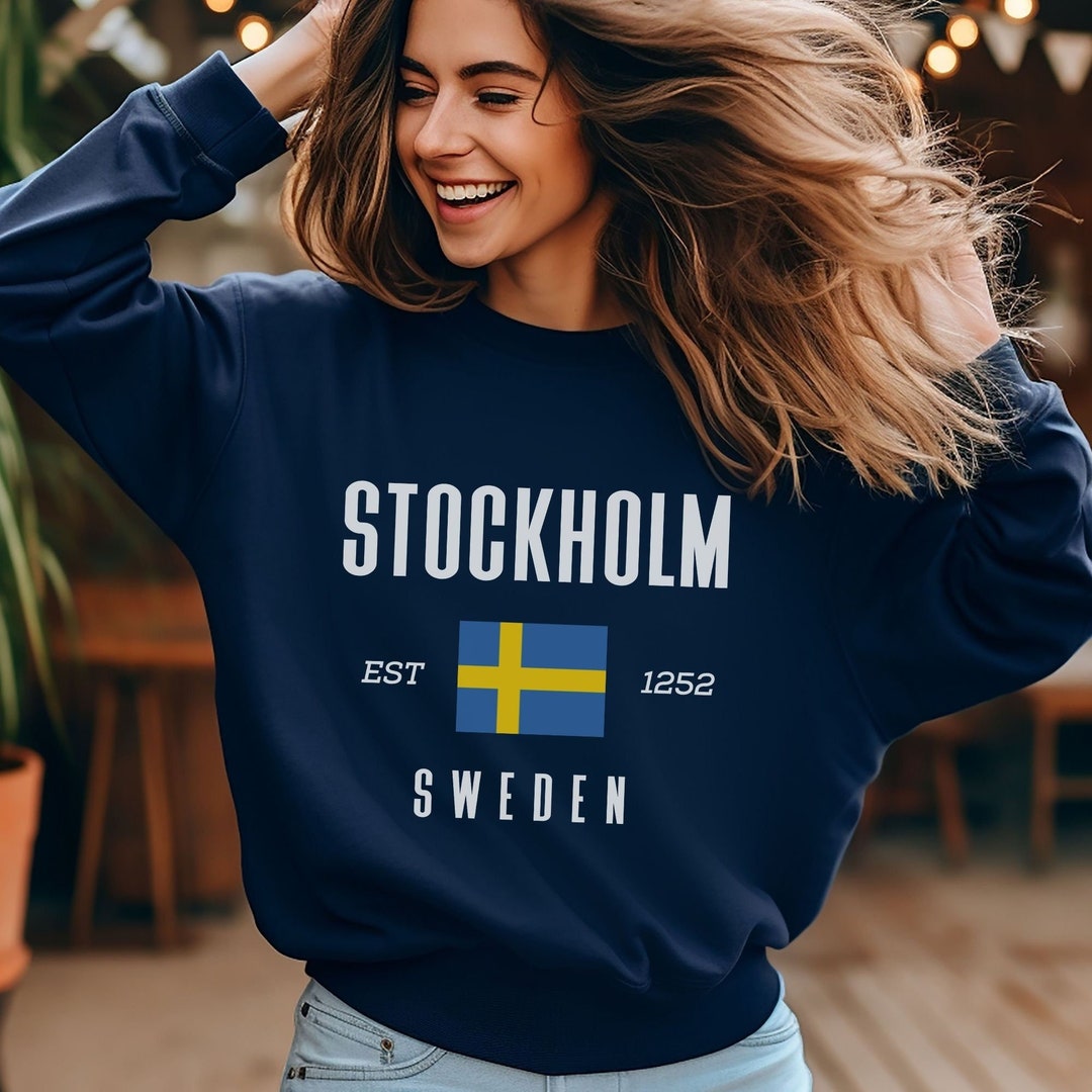 Stockholm Sweden Sweatshirt, College Crewneck, Vintage Swedish Souvenir ...