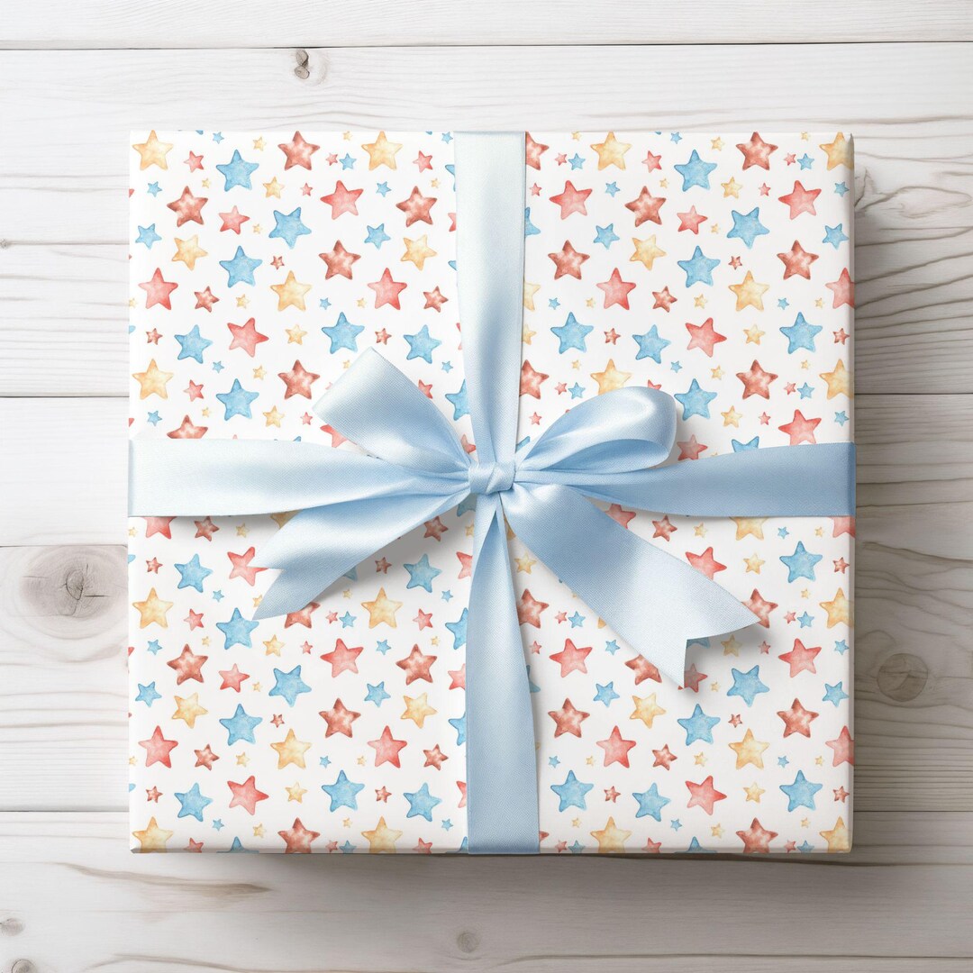 Baby Shower Gift Wrap - Blue Baby Shower Wrap for Baby Boy Gift - Baby ...