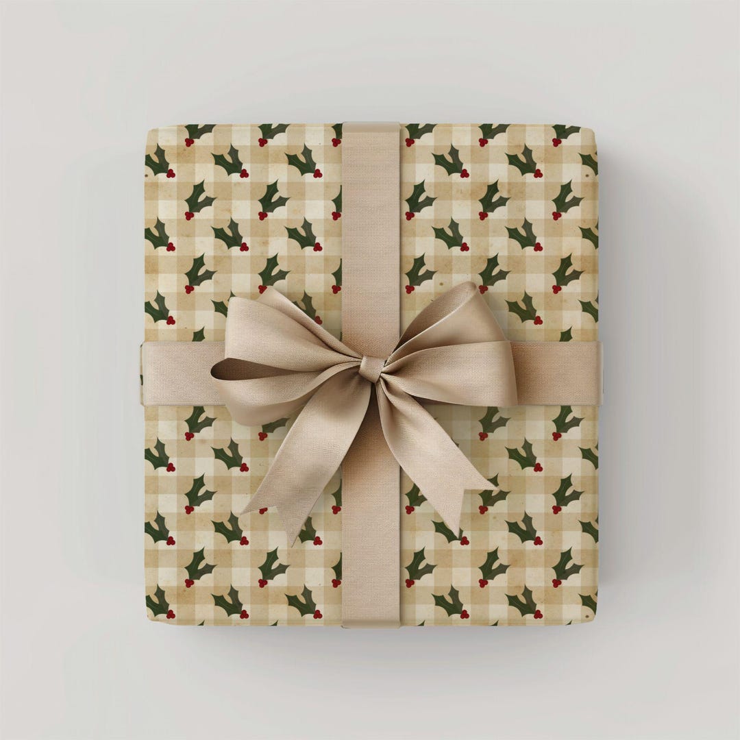 Old Christmas Paper Wrap - Retro Christmas Paper Roll, Antique Gift ...