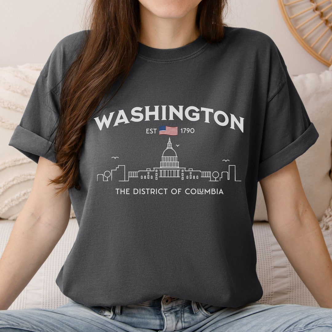 Washington DC Skyline Patriotic Shirt, Retro College Apparel, Vintage ...